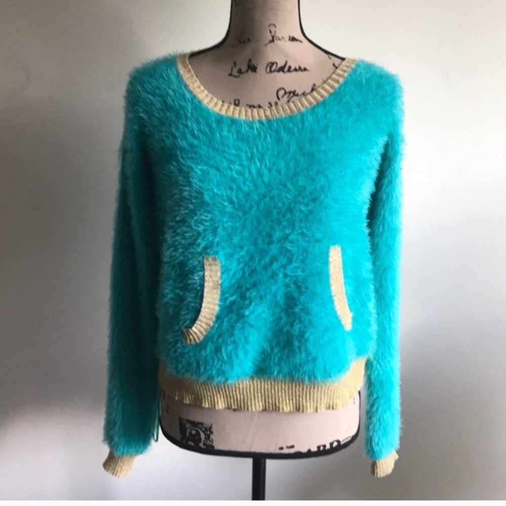 Juicy Couture Early 90’s Early 2000’s Y2k Fuzzy Teal … - Gem